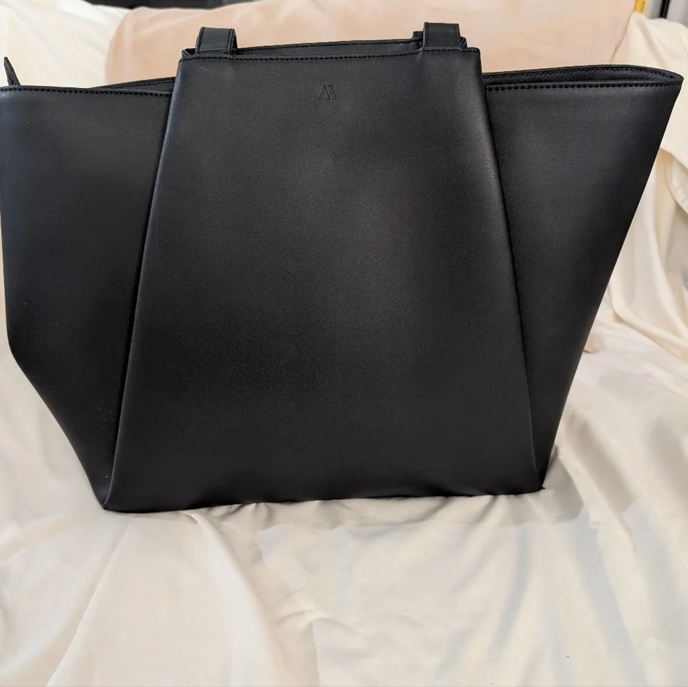 Kaai | Bags | Kaai Pyramid Black Leather Work Tote | Poshmark